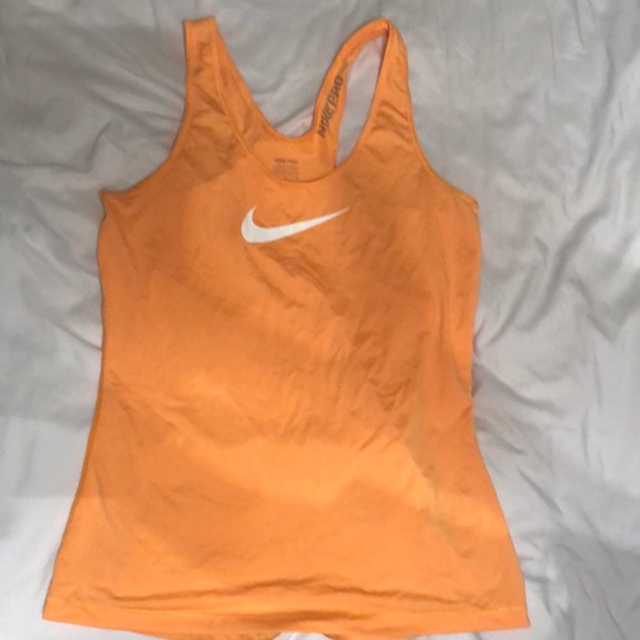 Nike | Tops | Orange Nike Pro Workout Tank | Poshmark